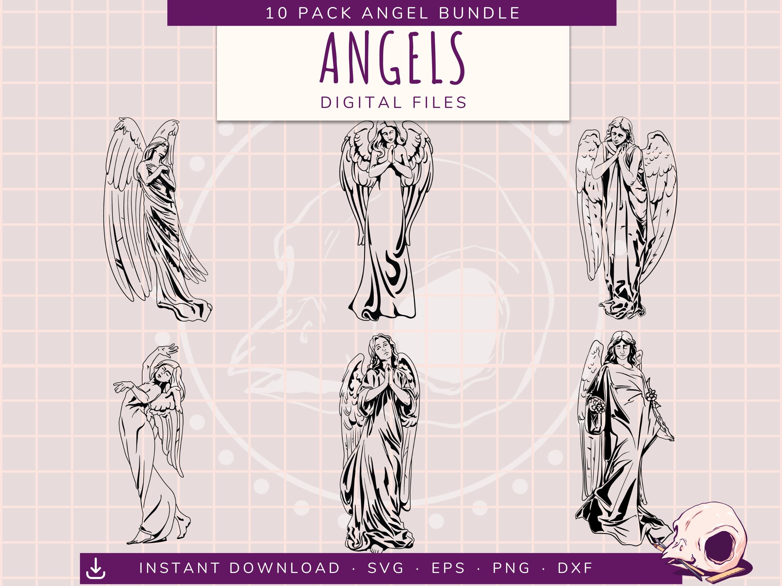 Angel SVG Bundle | 10 Pack | SET #2 | Svg Cut Files | Svg-png-dxf-eps ...