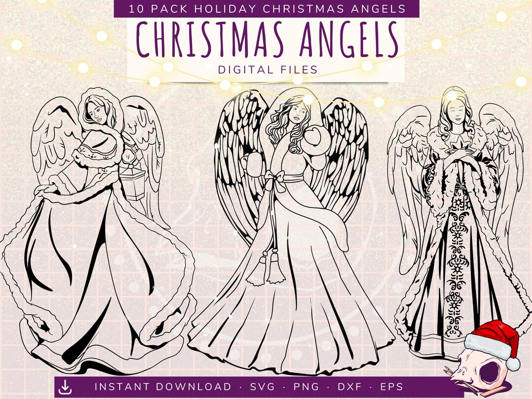 Holiday Christmas Angel SVG Bundle | SET #3 | Svg Cut Files | Svg-png ...