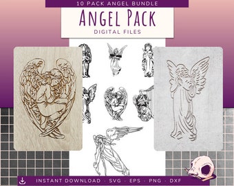 Angel SVG Set | 10 Pack | SET #5 | Svg Cut Files | Svg-png-dxf | Angel ...