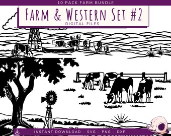 Farm SVG Bundle | 10 Pack | SET #1 | Svg Cut Files | Svg-png-dxf | Farm ...