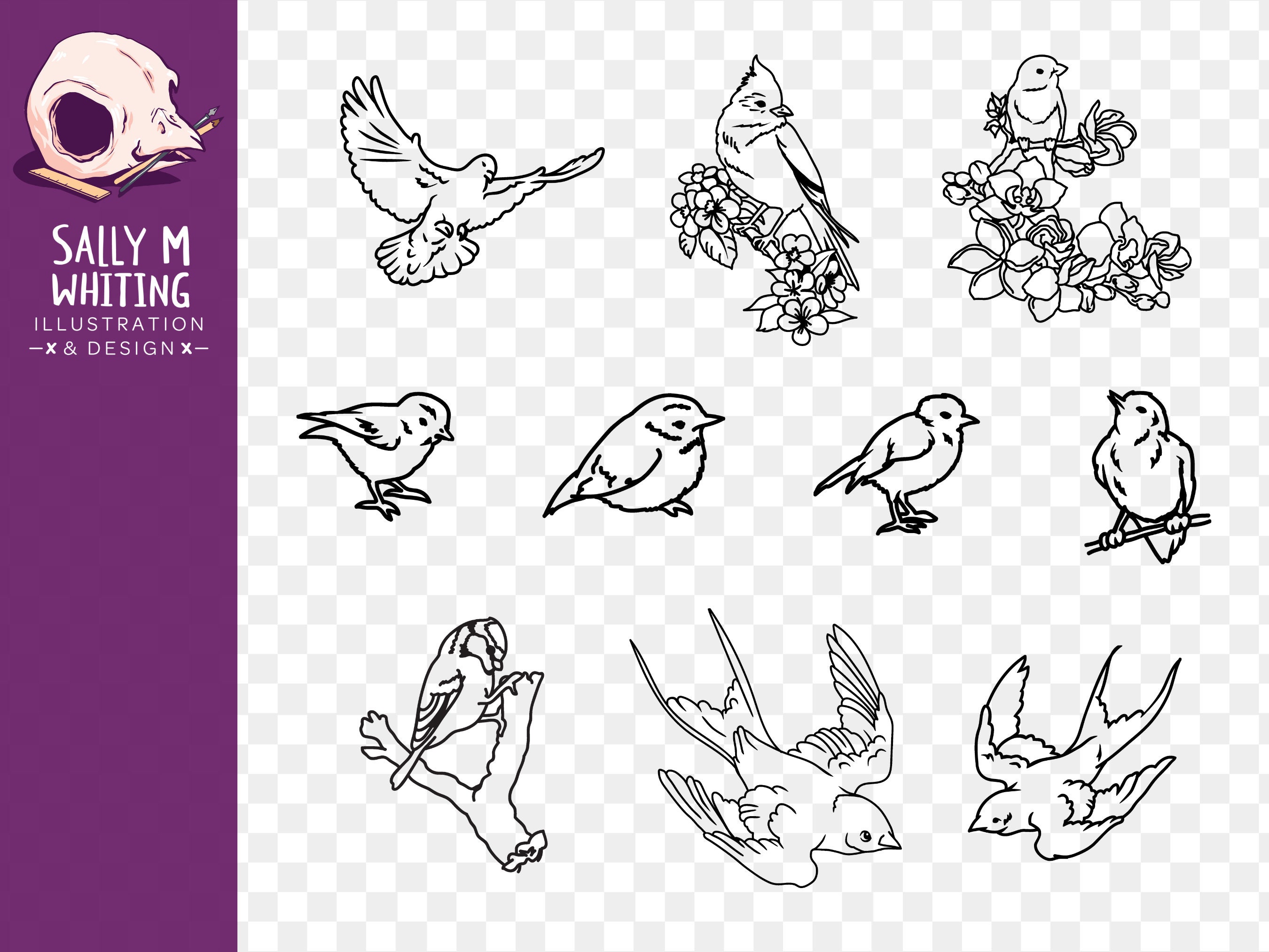 Birds SVG Bundle Svg Cut Files Svg-png-dxf Mixed Birds Vectors Set of ...