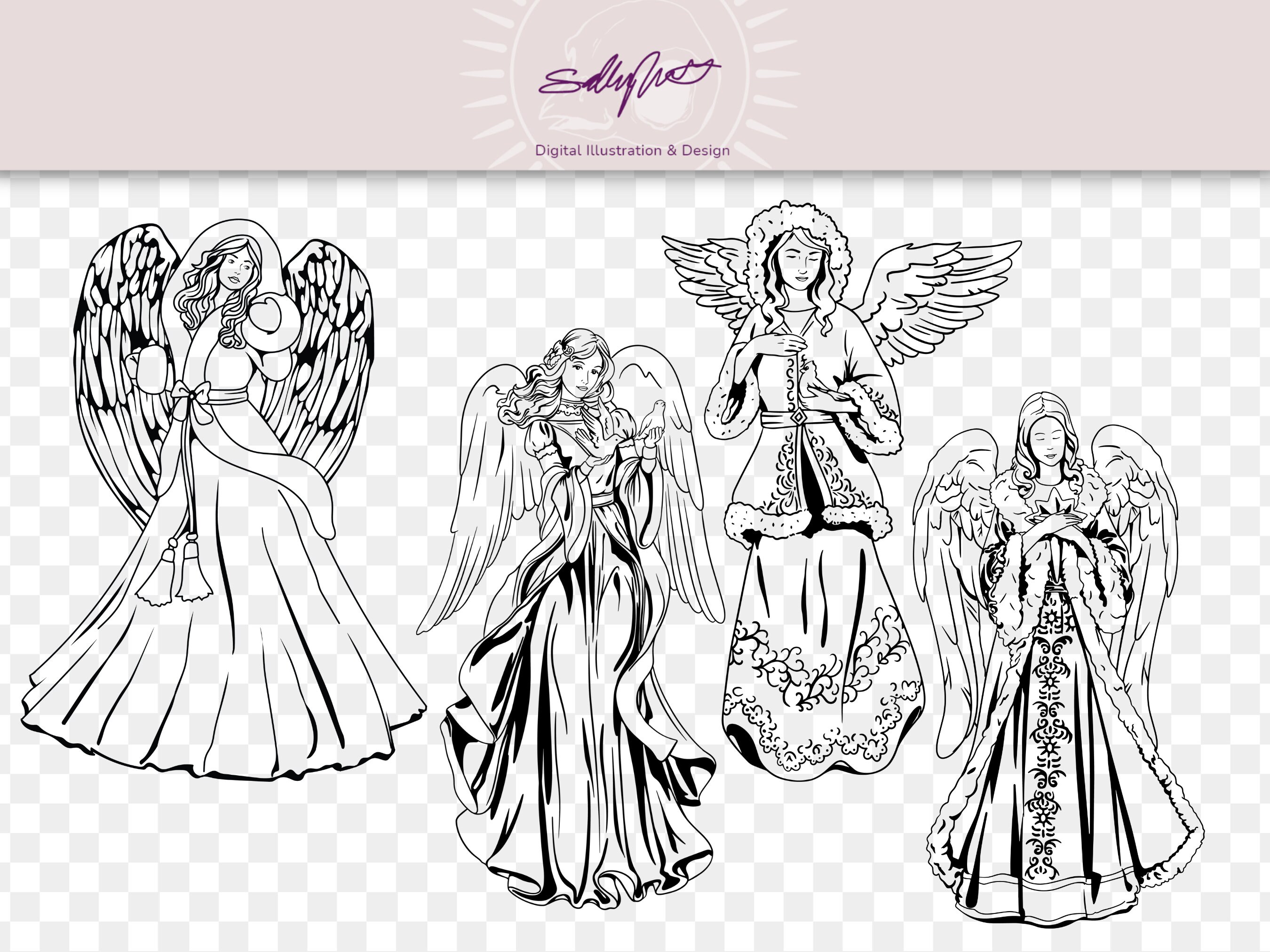Holiday Christmas Angel SVG Bundle | SET #3 | Svg Cut Files | Svg-png ...
