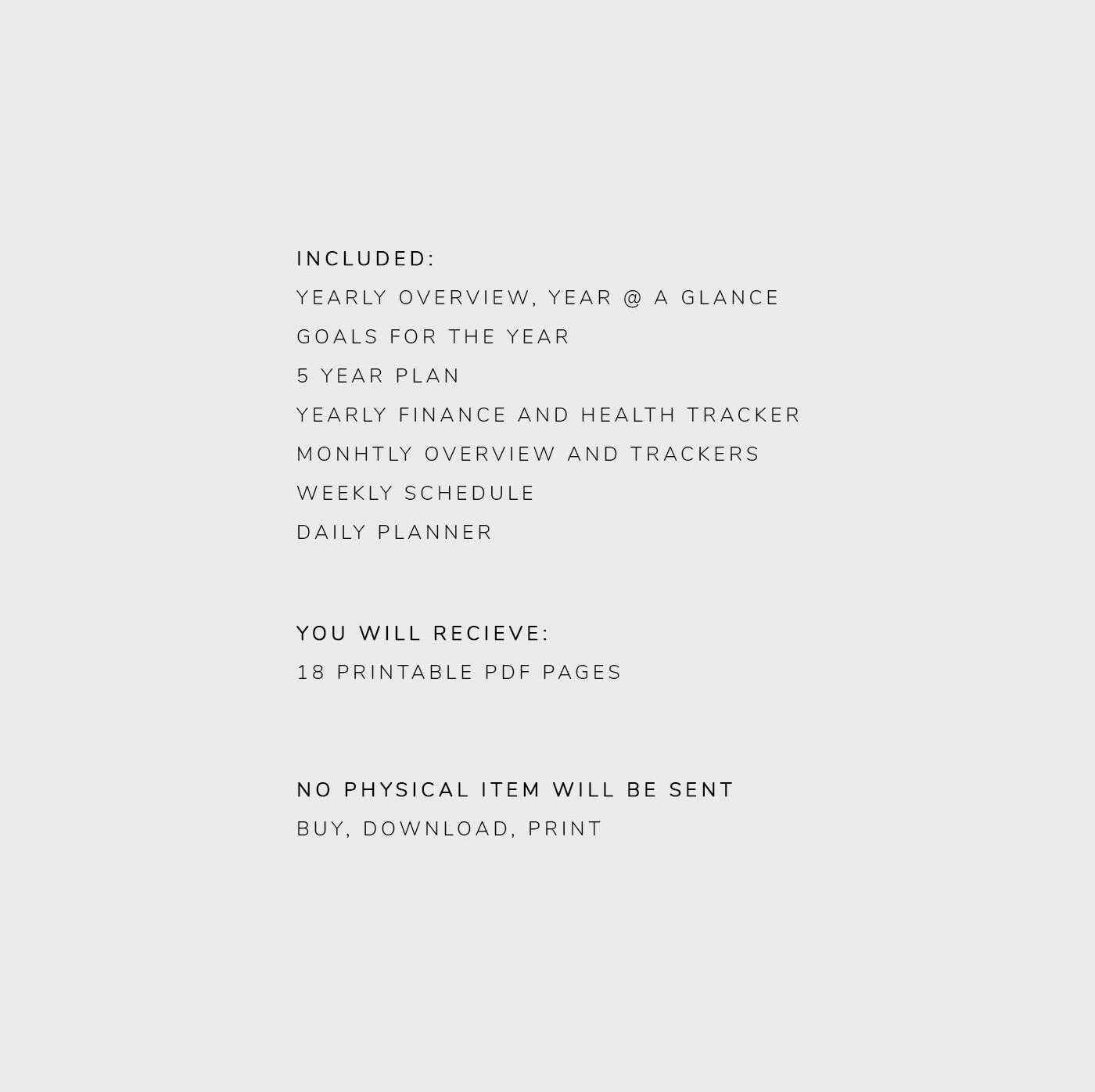 Printable Yearly Planner Bundle | 2023 Calendar | Yearly Overview ...