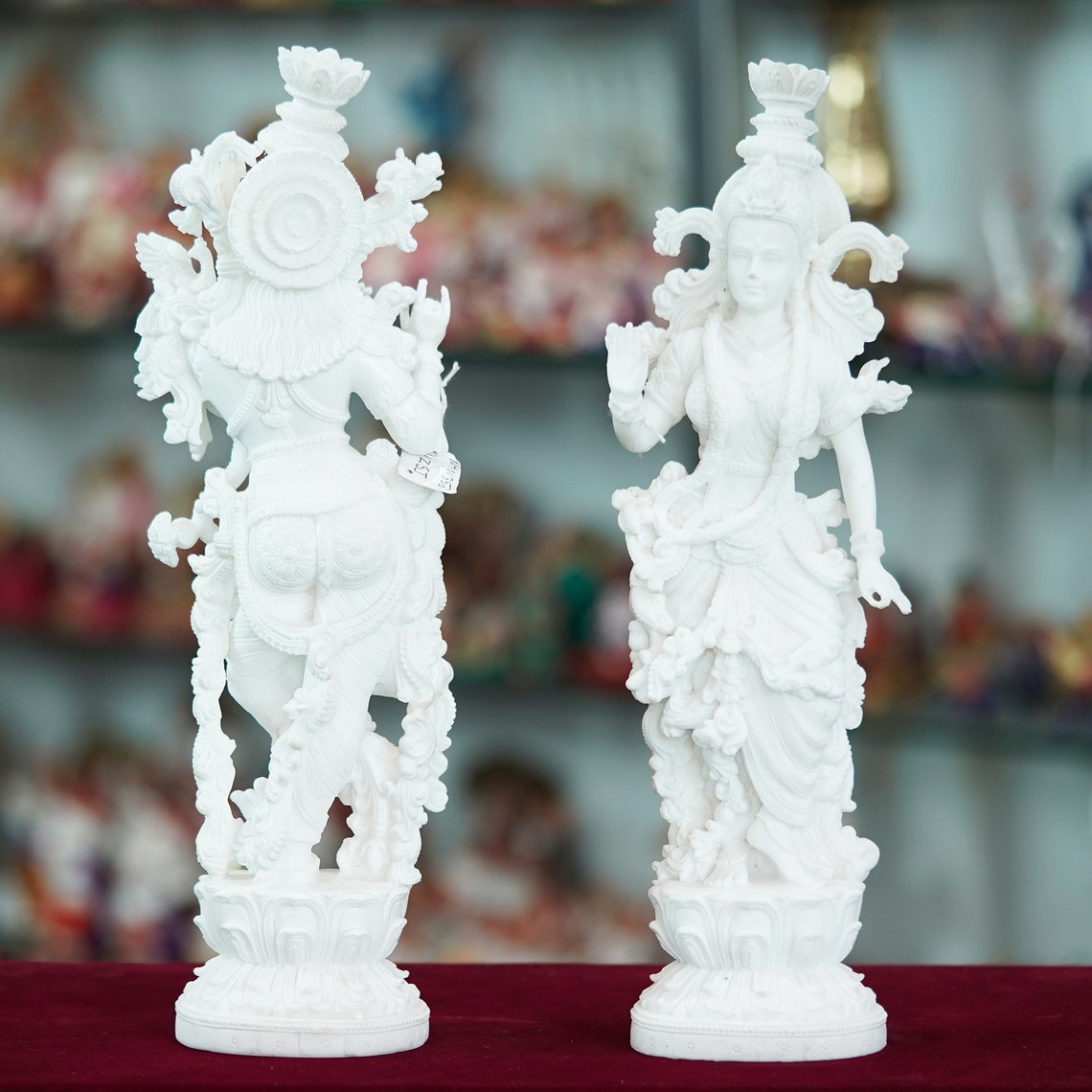 Marble Handmade Radha Krishna Idol for Home Décor Decorations - Etsy