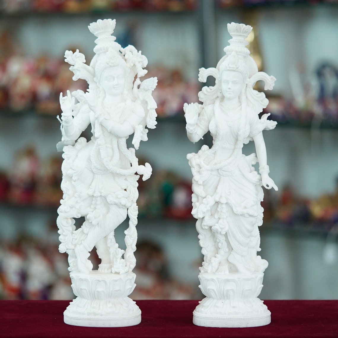 Marble Handmade Radha Krishna Idol for Home Décor Decorations - Etsy