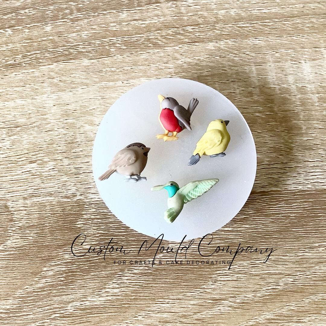 Garden Birds Mould - 20mm-25mm - Perfect for Sugar Craft, Cake ...