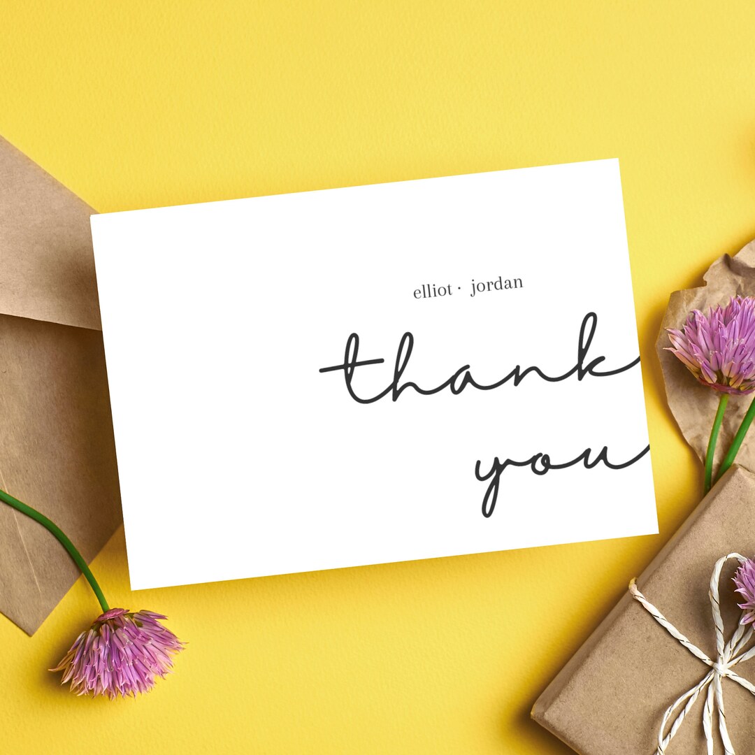 Minimalist Thank You Card Template Modern Instant Download - Etsy