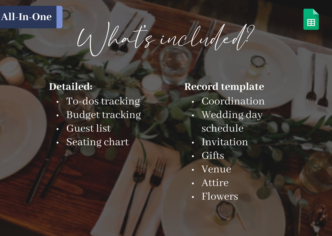 ALL IN ONE - 12 Tab Wedding Planning & Coordination, Wedding Budget ...