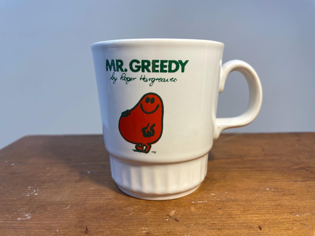 Classic Mr Men mr Greedy 1970s Staffordshire Pottery Mug - Etsy UK