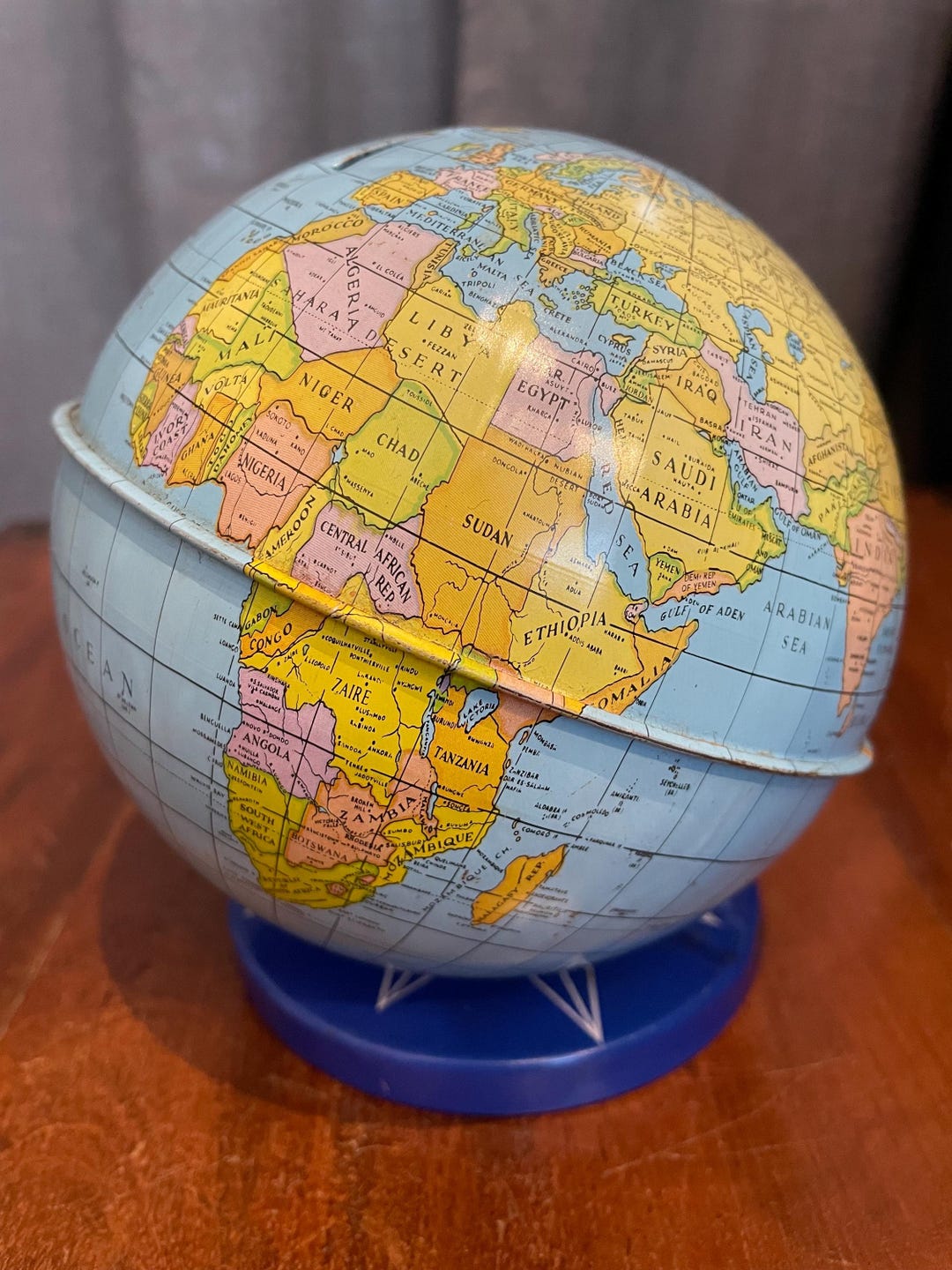 Vintage Globe Money Box by Chad Valley - Etsy UK