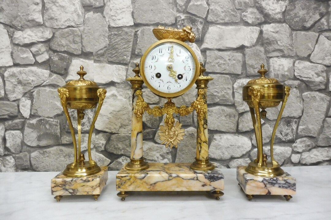 Antique French Empire Clock Set Table Clock Desk Clock Mantel Clock - Etsy