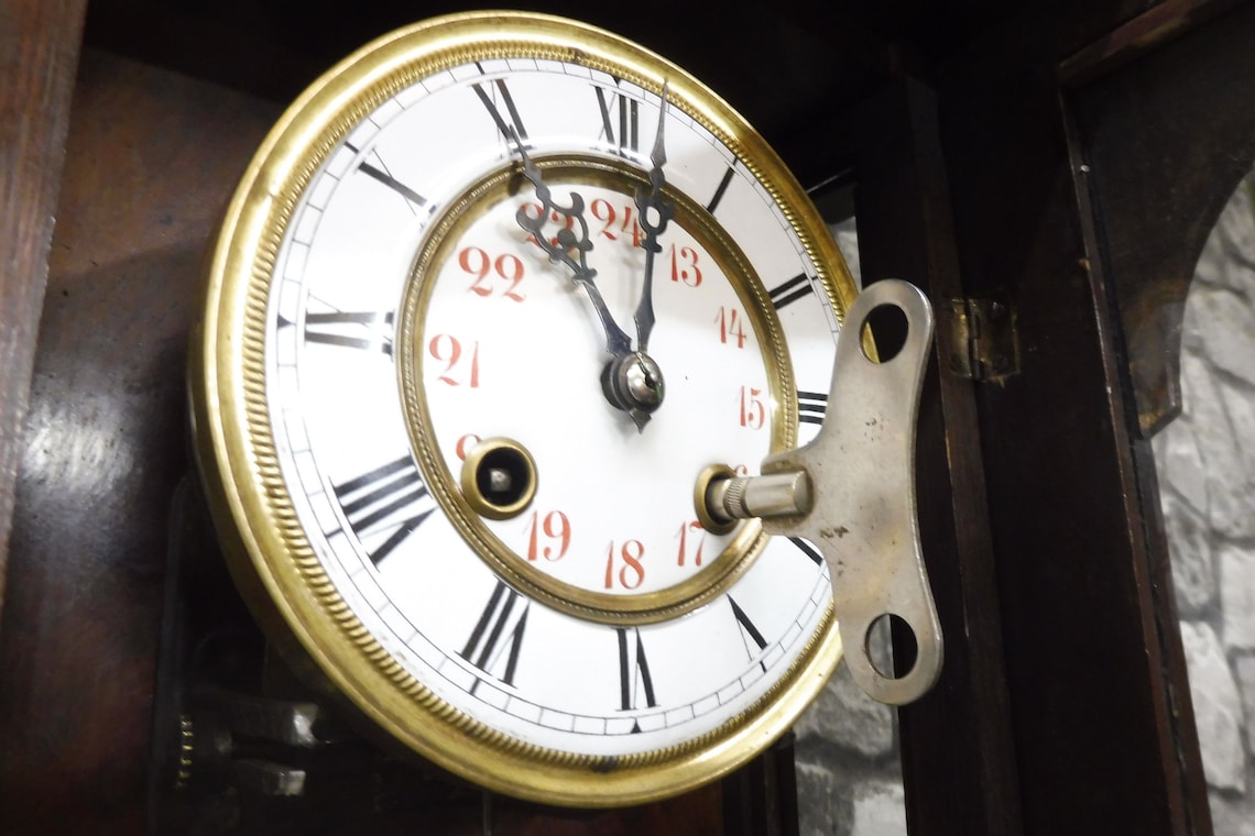 German Antique Wooden Wall Clock Antique Regulator 1900s Restored - Etsy