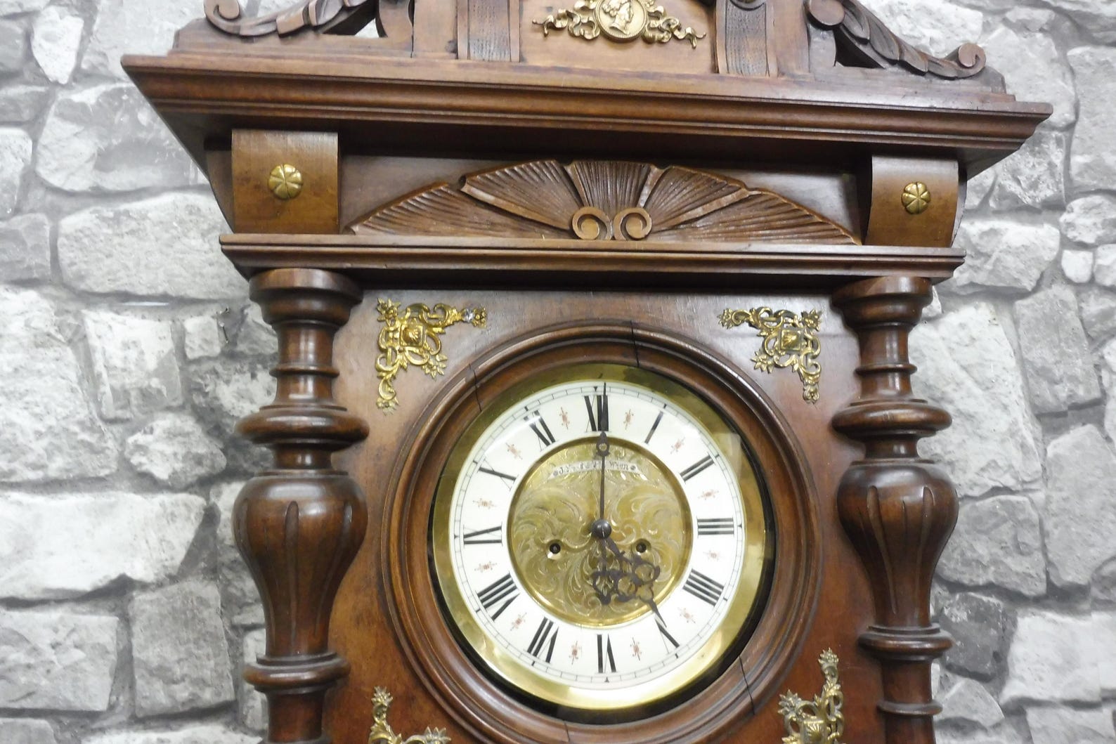 Antique Wall Clock Antique Regulator Clock Vienna 2 Weights Top ...