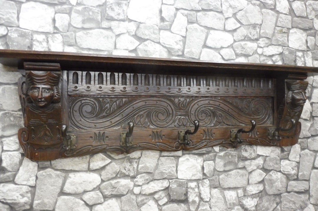 Beautiful Antique Wooden Coat Rack Wall Rack - Etsy