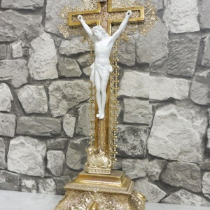 Antique Religious Wood Chalk Crucifix Statue - Etsy