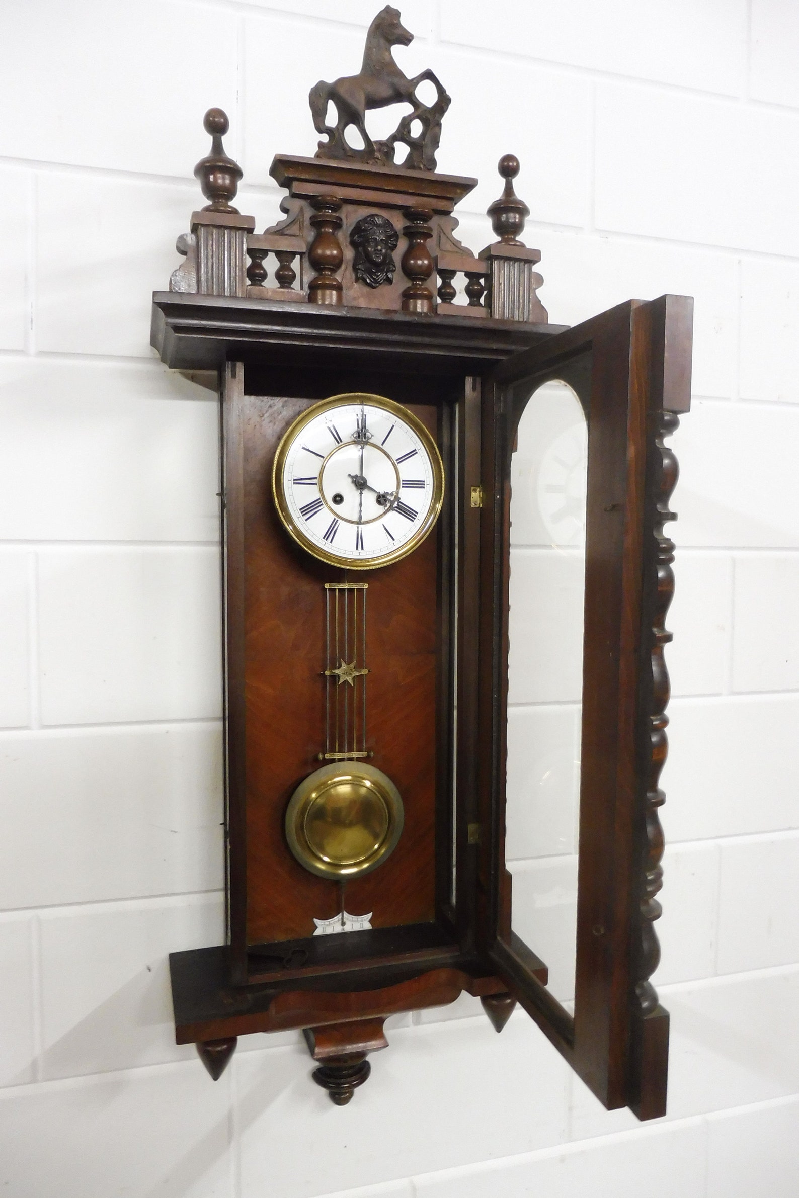 Wooden Antique German Wall Clock Regulator Clock Mahogany Wood - Etsy