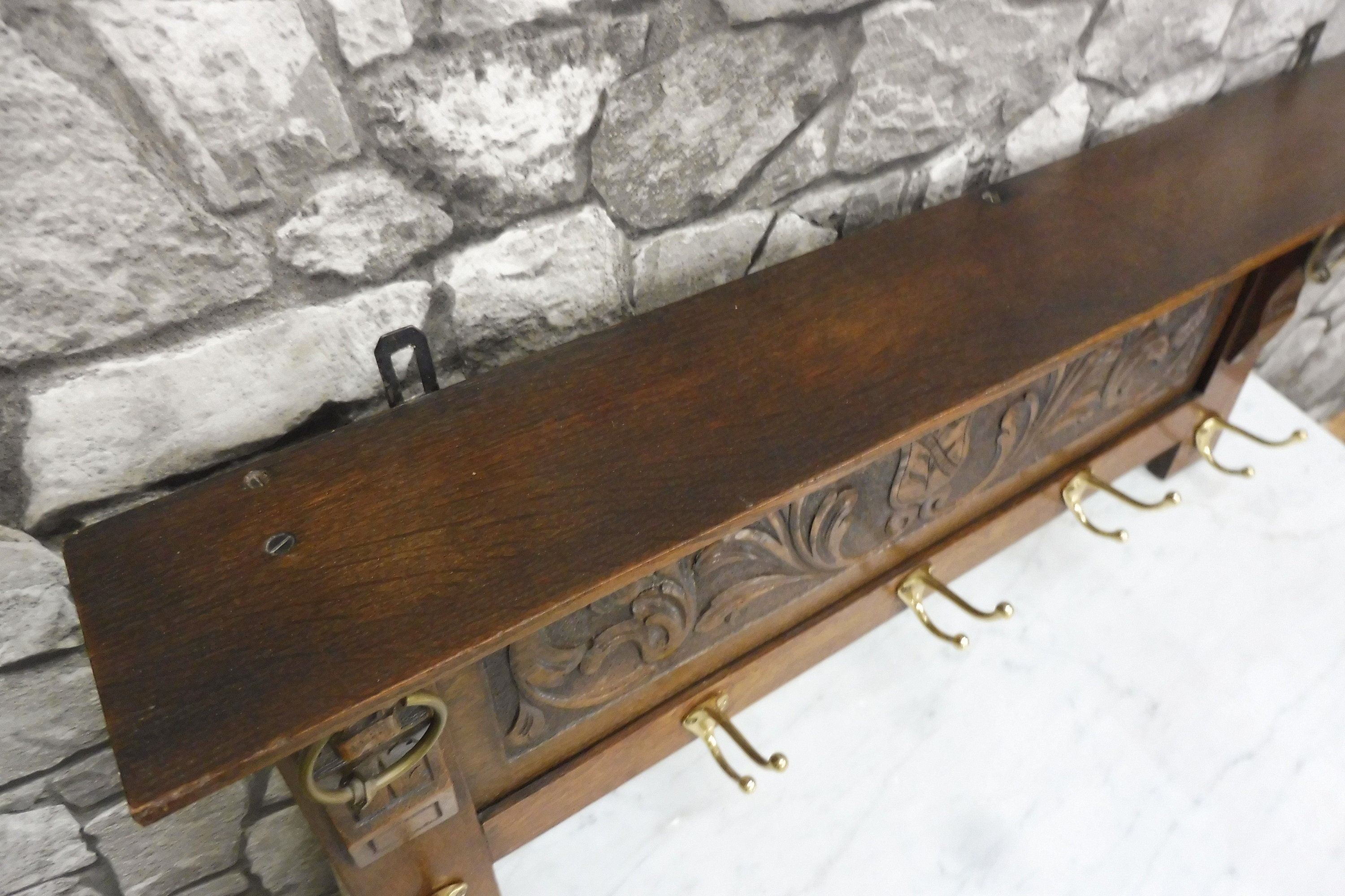 Antique Wooden Coat Rack Hall Tree Coat Rack Oak Wood Around 1920s - Etsy