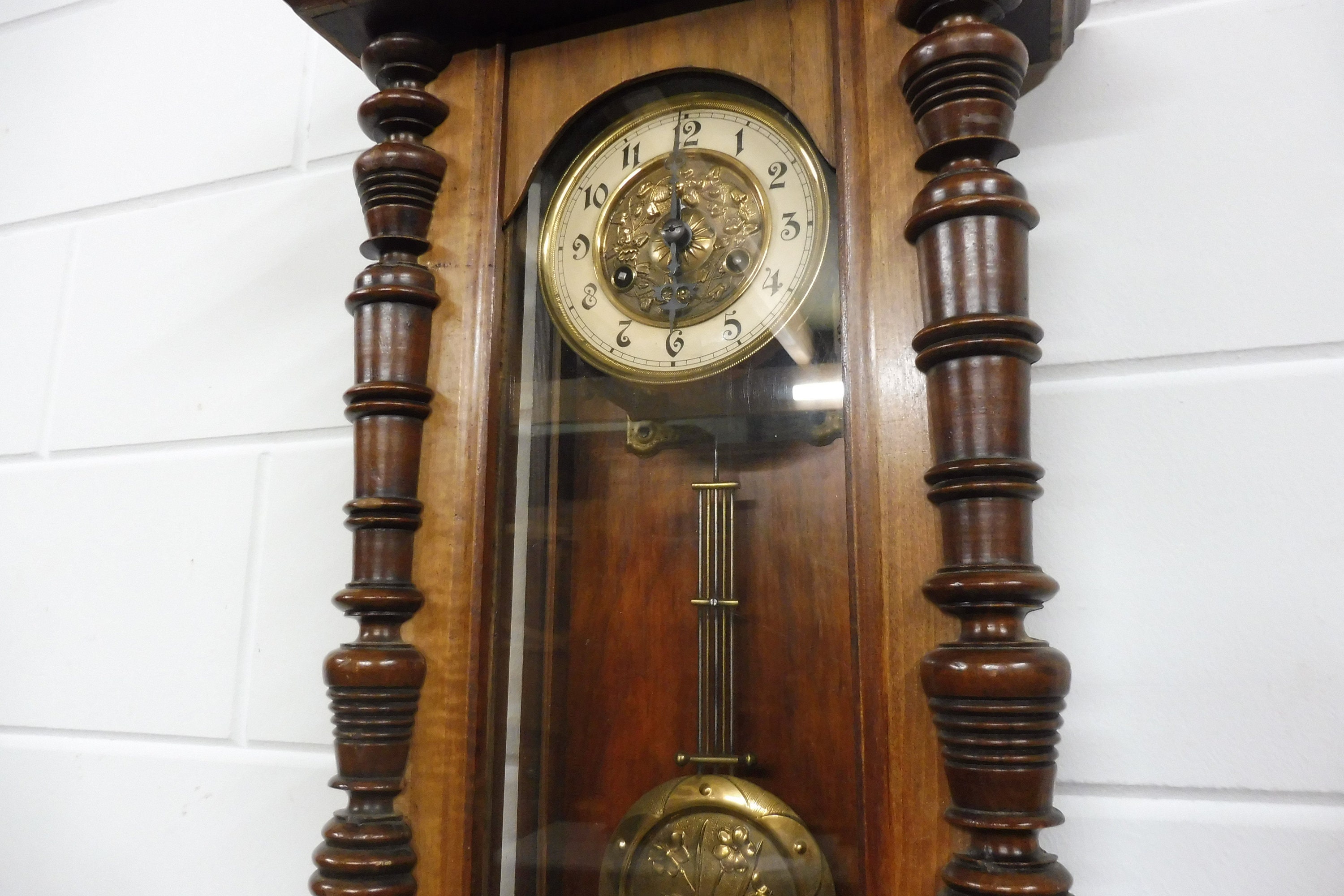 Antique Wooden German Wall Clock Regulator Vintage 1900s - Etsy