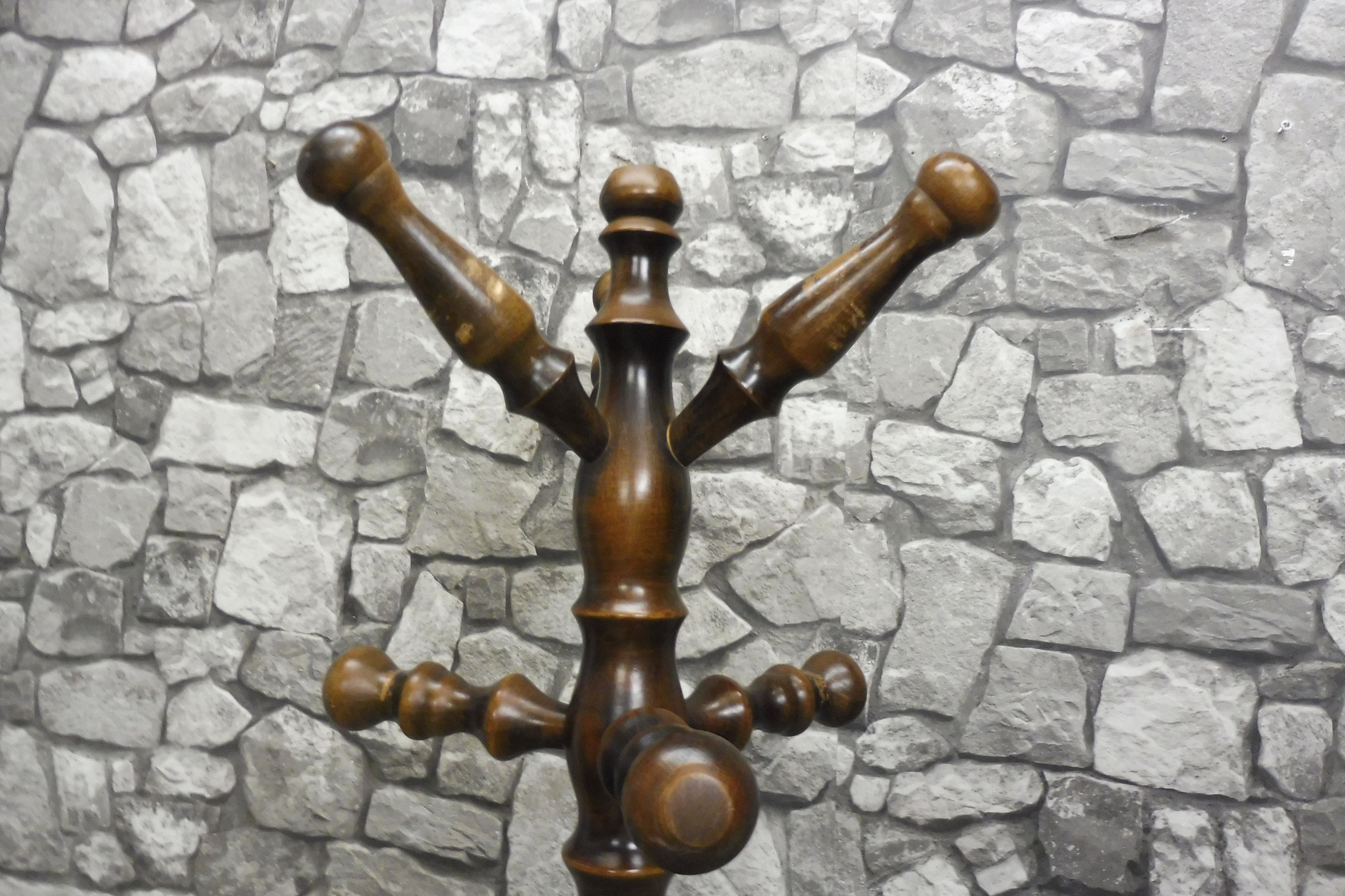 Mid Century Vintage Wooden Standing Hall Tree Coat Rack - Etsy