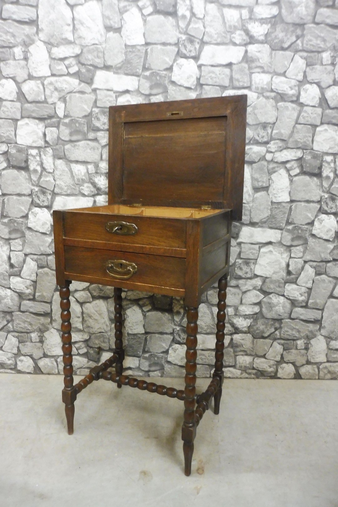 Antique Wooden Sewing Table Oak Wood Antique Table - Etsy
