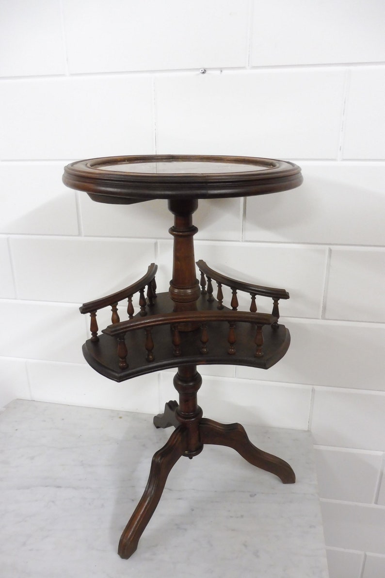 Antique Small Table Plant Stand With Marble Vintage - Etsy