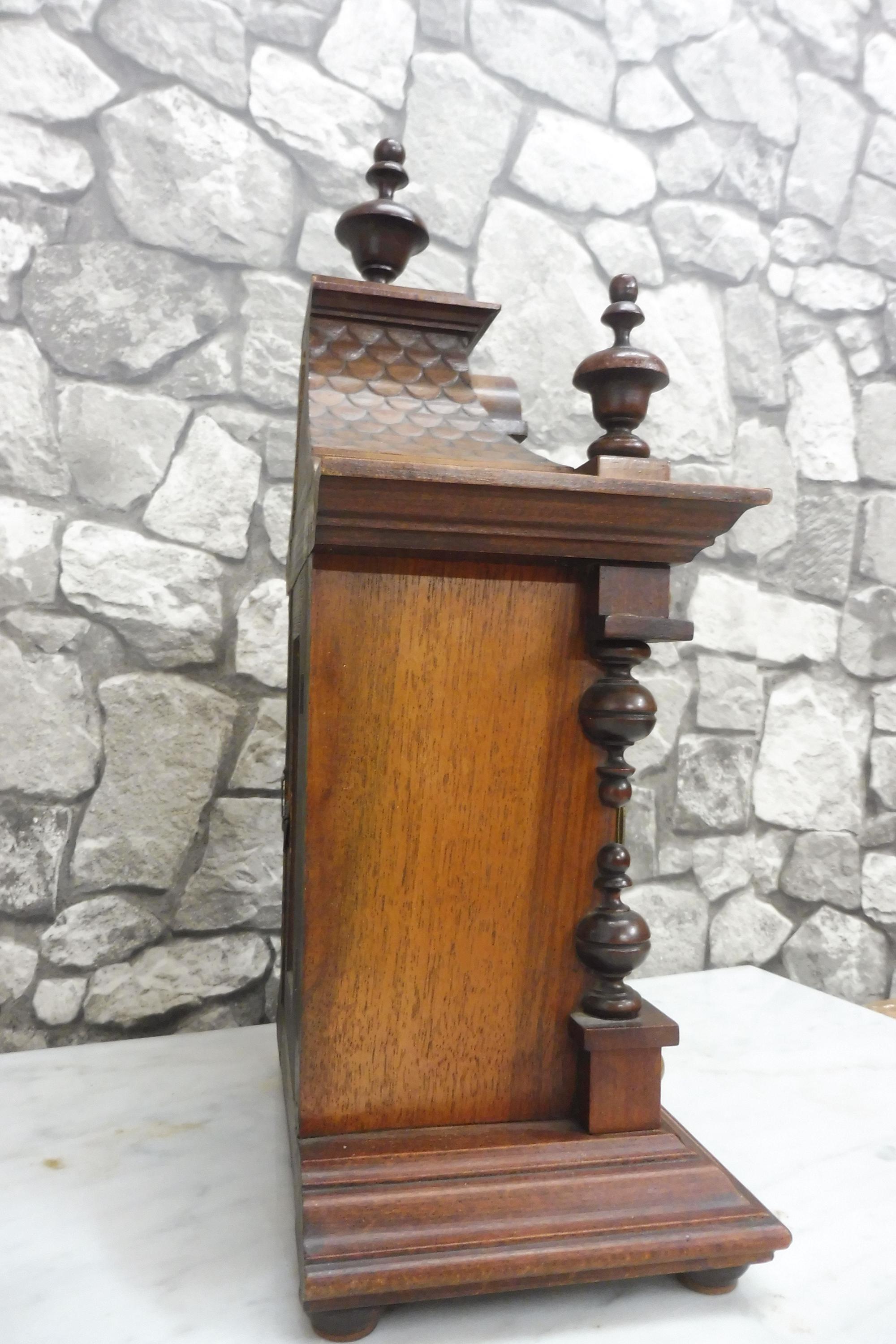 Antique Wooden German Mantel Clock Bracket Clock Pfeilkreuz Old Clock ...