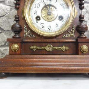 Antique Wooden German Mantel Clock Bracket Clock Pfeilkreuz Old Clock ...