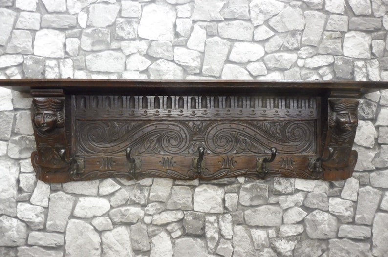 Beautiful Antique Wooden Coat Rack Wall Rack - Etsy
