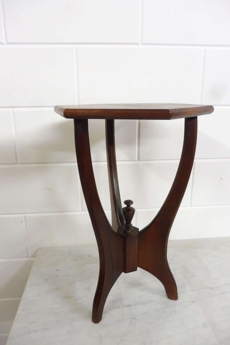 Antique Wooden Small Table Plant Table Oak Wood Vintage - Etsy