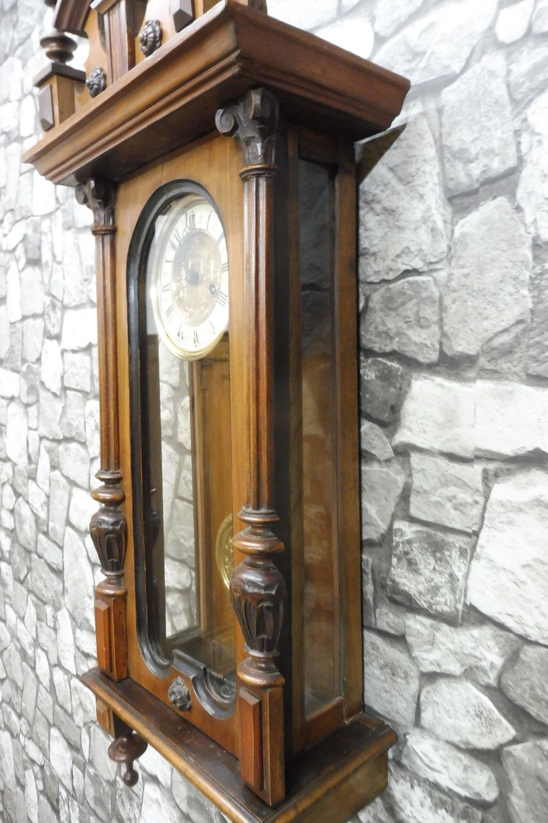 Antique Wooden German Wall Clock Regulator Gustav Becker - Etsy