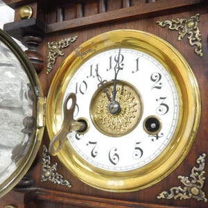 Antique Wooden German Mantel Clock Bracket Clock Pfeilkreuz Old Clock ...