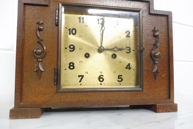 Antique German Mantel Clock Art Deco Clock Restored Vintage - Etsy