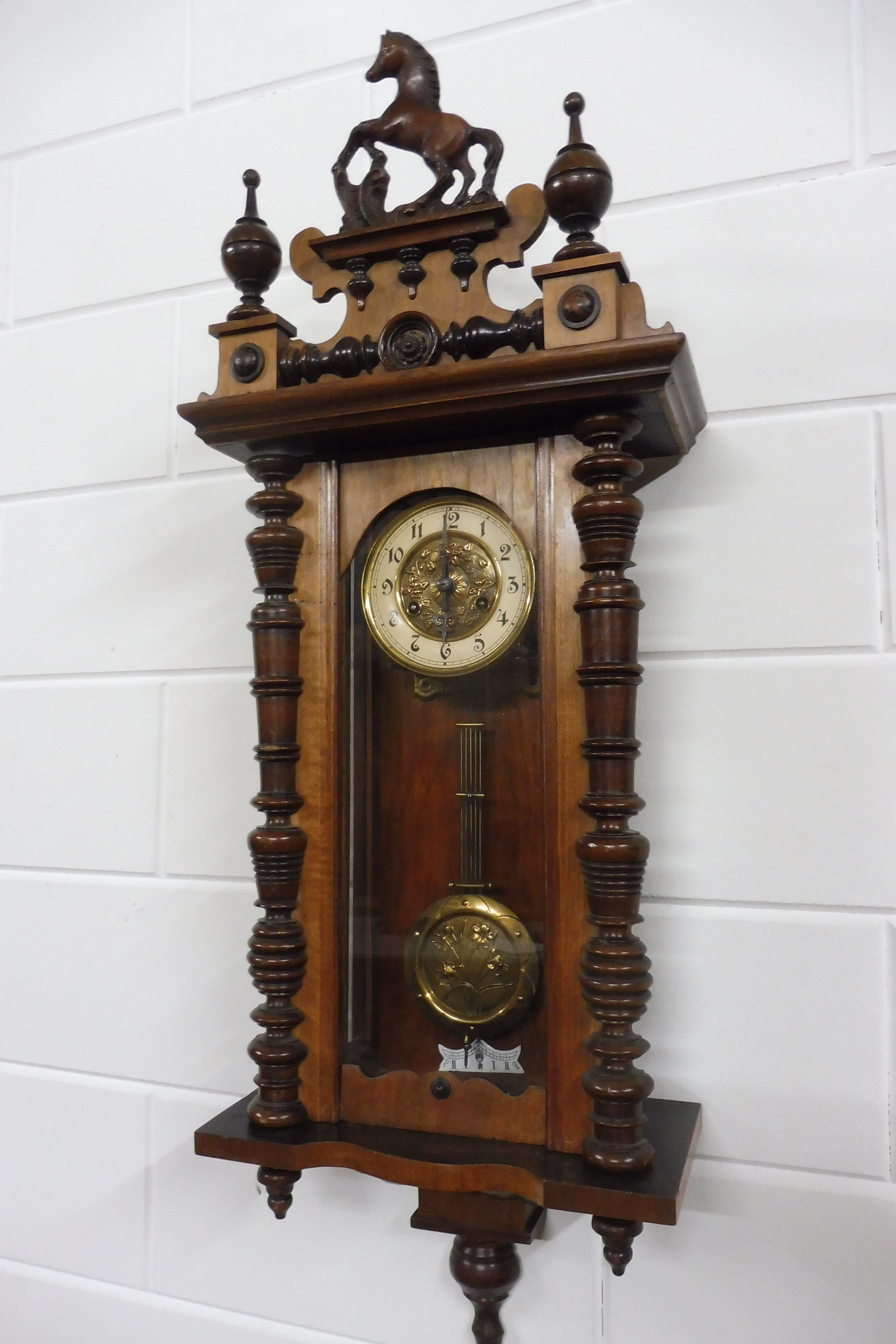 Antique Wooden German Wall Clock Regulator Vintage 1900s - Etsy