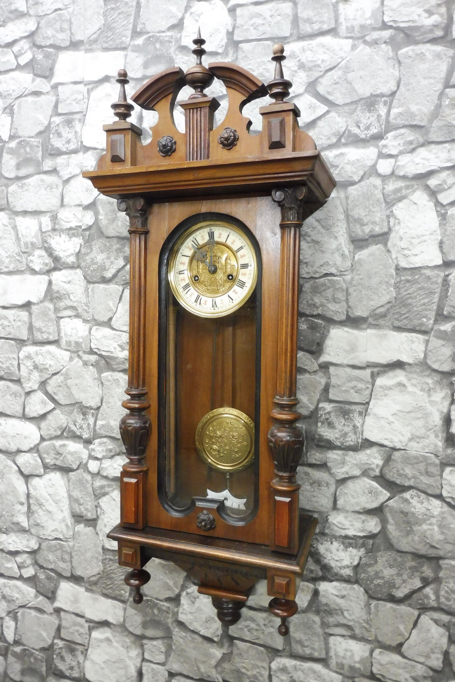 Antique Wooden German Wall Clock Regulator Gustav Becker - Etsy