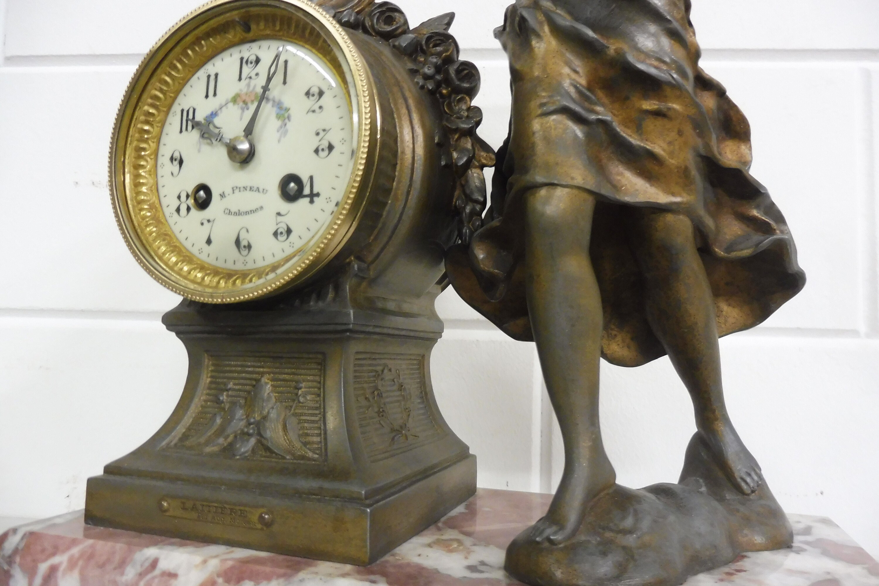Antique French Mantel Clock Desk Clock Table Clock With Marble - Etsy