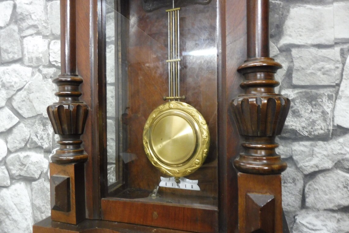German Antique Wooden Wall Clock Antique Regulator 1900s Restored - Etsy