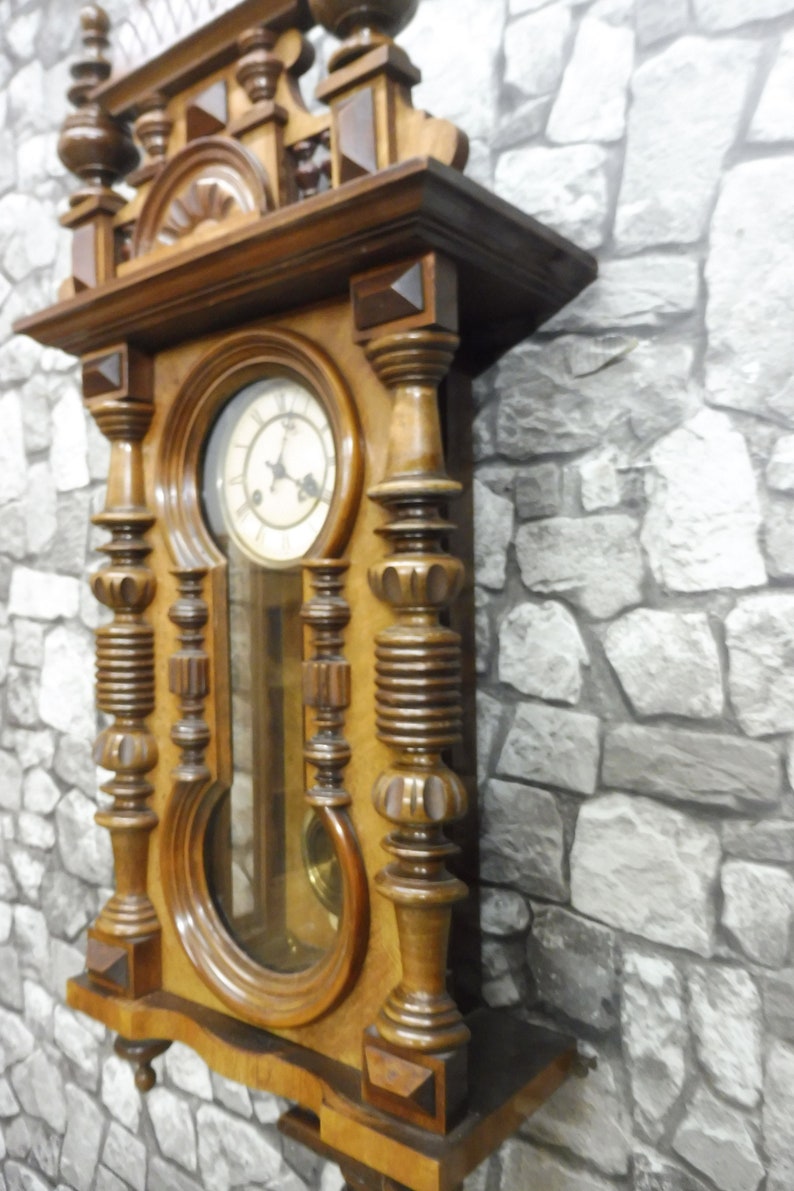 Beautiful Antique Junghans Wooden German Wall Clock Antique Regulator ...