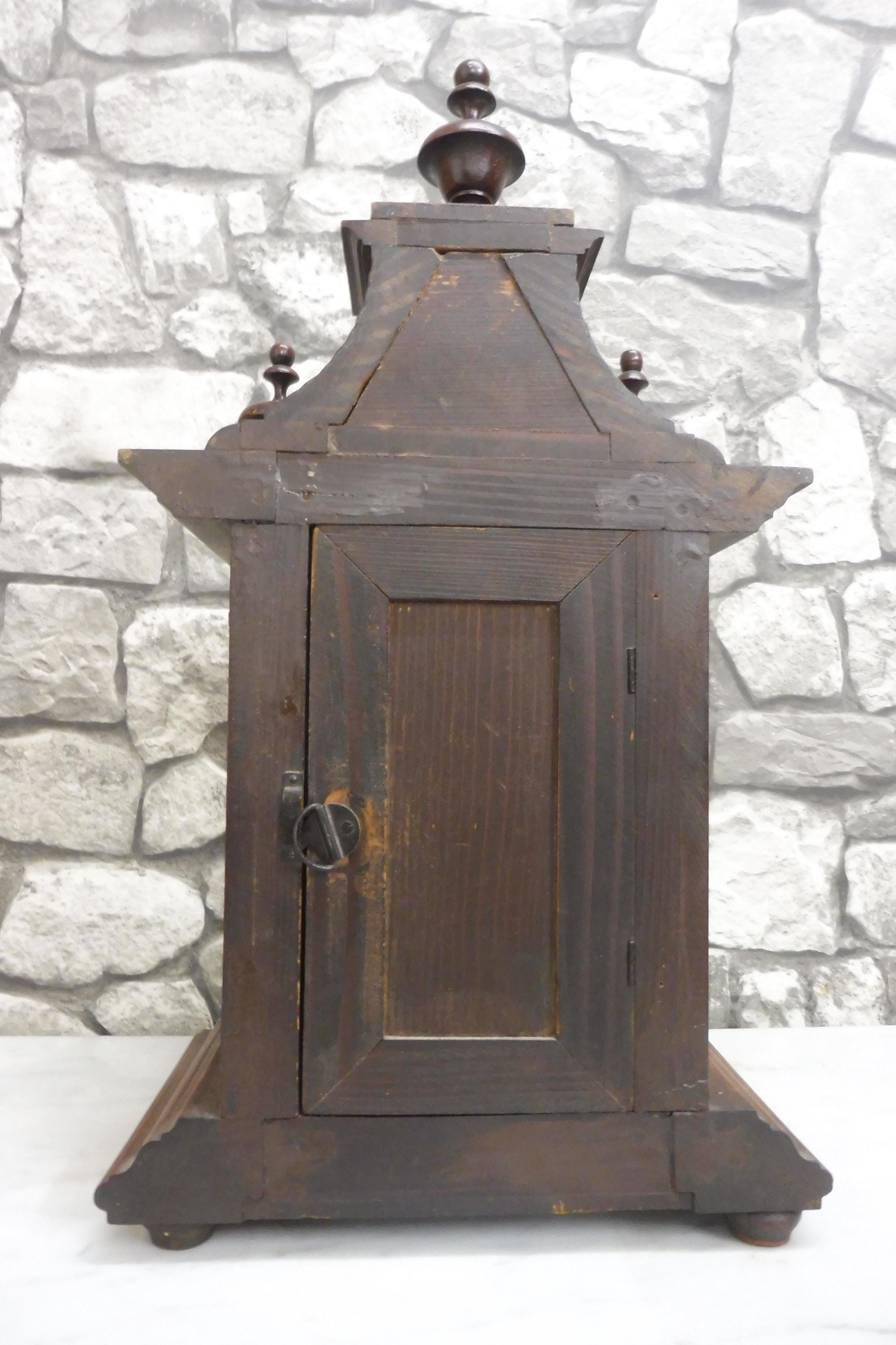 Antique Wooden German Mantel Clock Bracket Clock Pfeilkreuz Old Clock ...