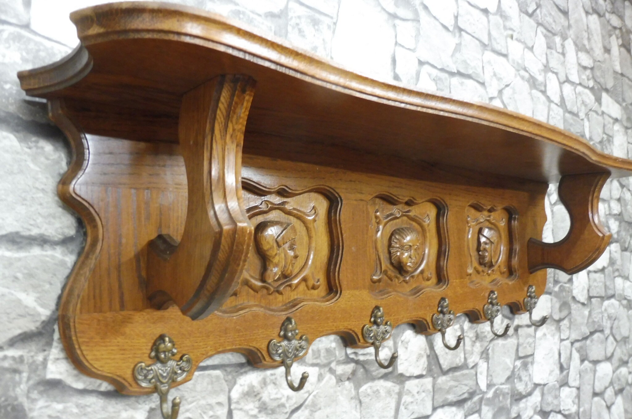 Beautiful Old Coat Rack Wooden Coat Rack Oak Wood Vintage - Etsy