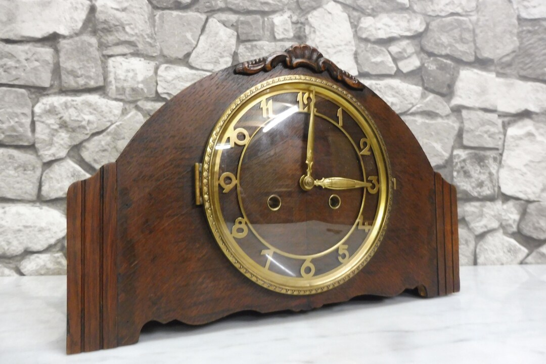 Antique Wooden Mantel Clock Desk Clock Table Clock Art Deco - Etsy