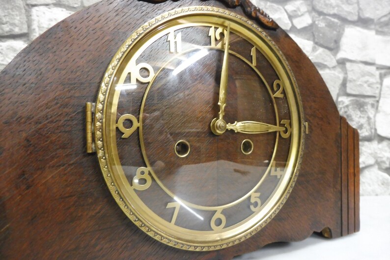 Antique Wooden Mantel Clock Desk Clock Table Clock Art Deco - Etsy