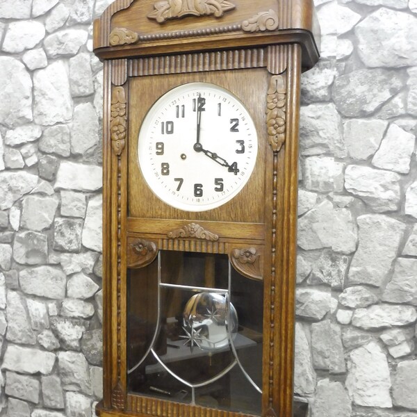 Antique Wooden German Wall Clock Regulator Clock Old Wall Clock - Etsy