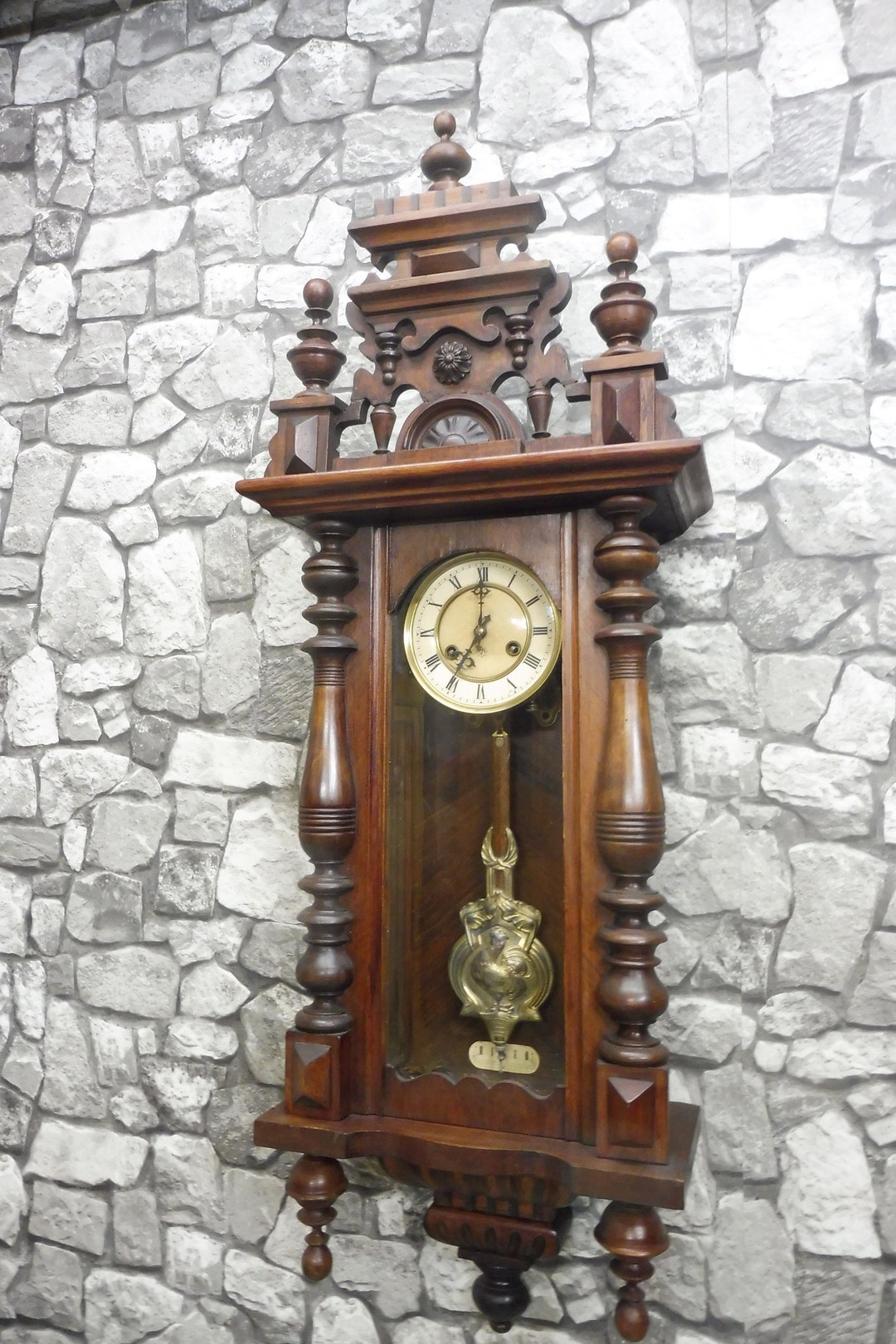 Antique Wooden German Wall Clock Regulator Junghans - Etsy