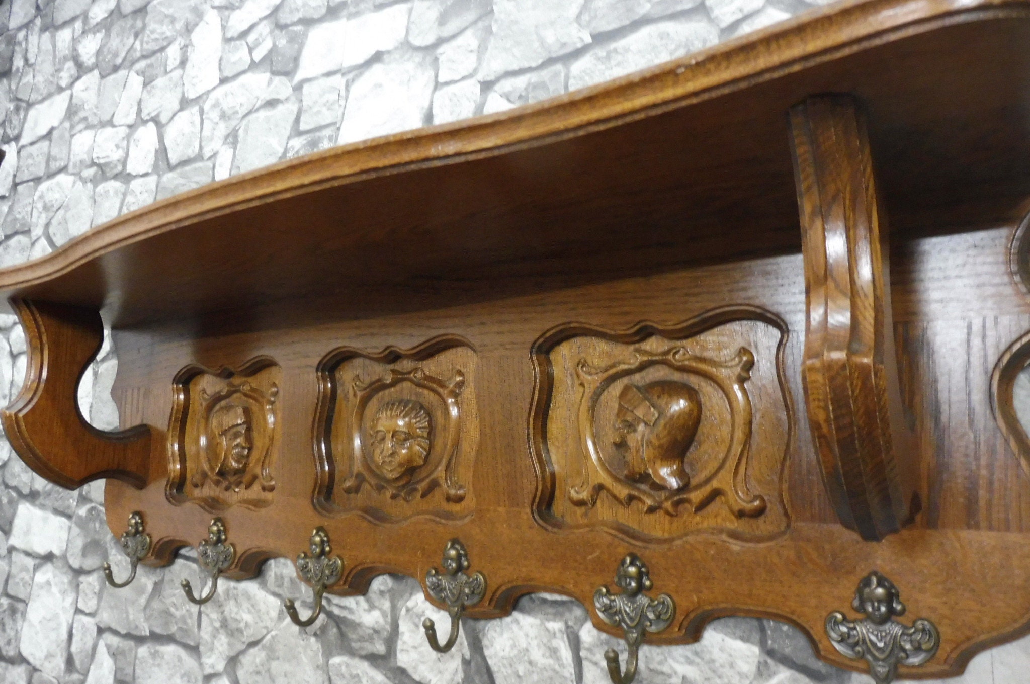 Beautiful Old Coat Rack Wooden Coat Rack Oak Wood Vintage - Etsy