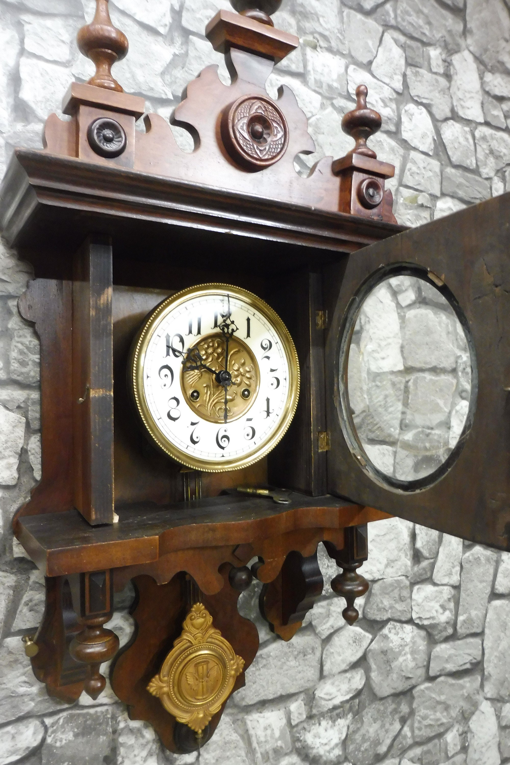 Wooden Antique Wall Clock Antique German Clock Regulator - Etsy