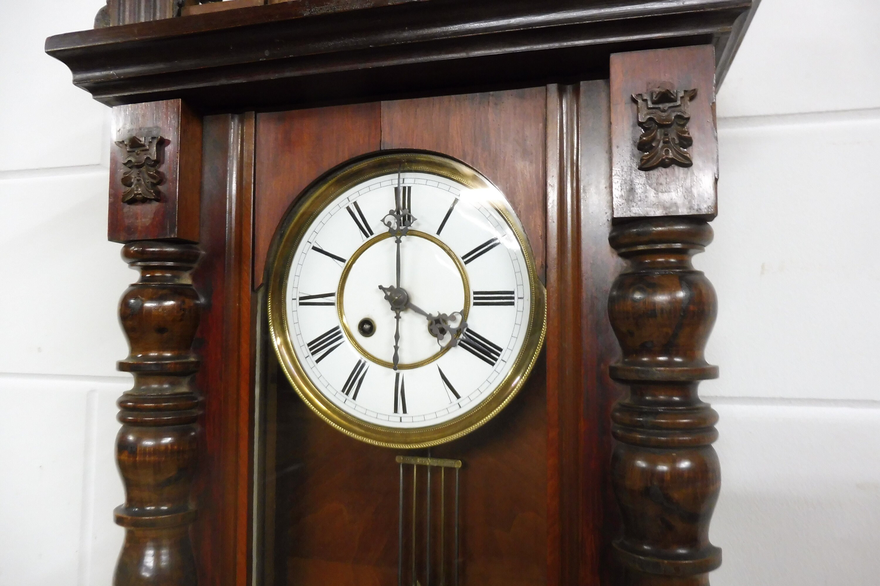 Wooden Antique German Wall Clock Regulator Clock Mahogany Wood - Etsy