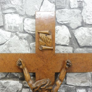 Antique Crucifix Wall Cross Carved Wood Religous - Etsy
