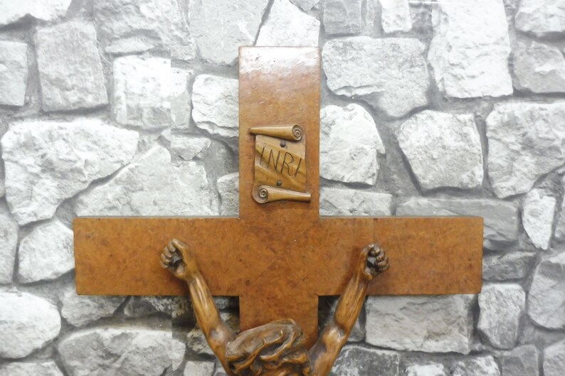 Antique Crucifix Wall Cross Carved Wood Religous - Etsy