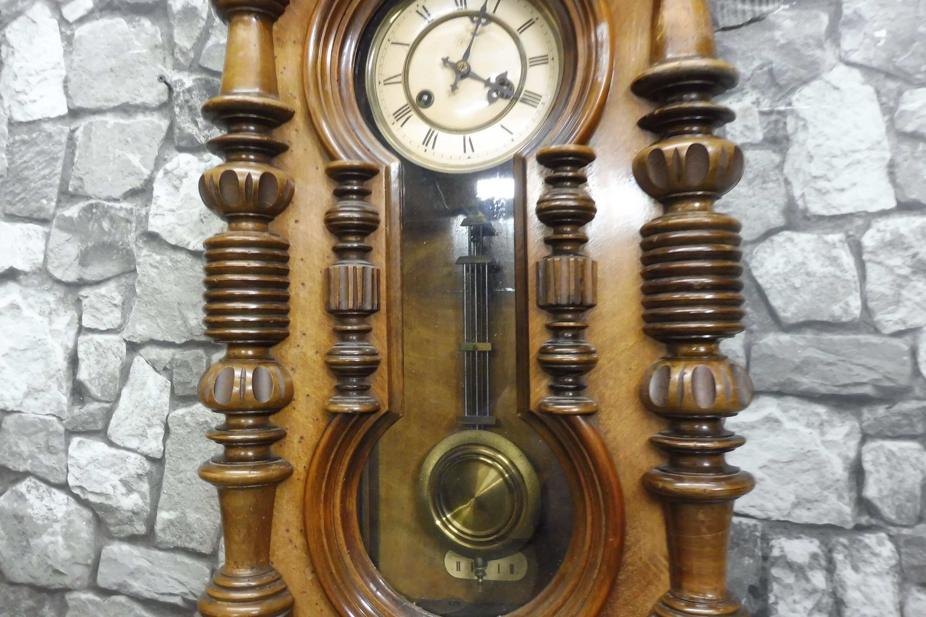 Beautiful Antique Junghans Wooden German Wall Clock Antique Regulator ...