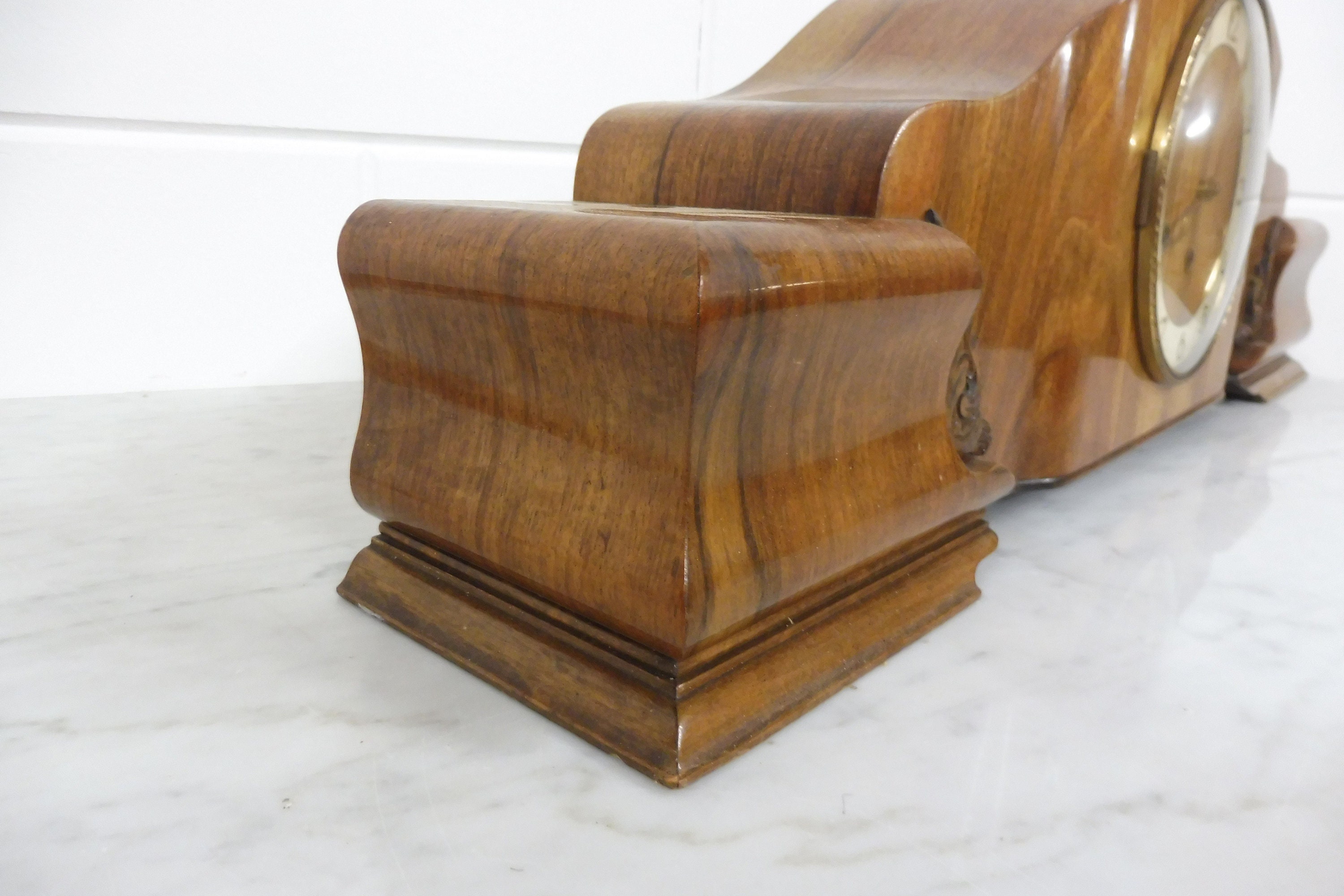 Antique German Desk Clock Mantel Clock Westminster Chime Restored ...